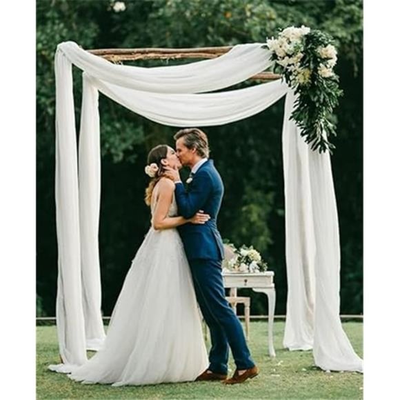 Accents | White Sheer Backdrop Curtain 1ft By 8ft Chiffon Backdrop ...